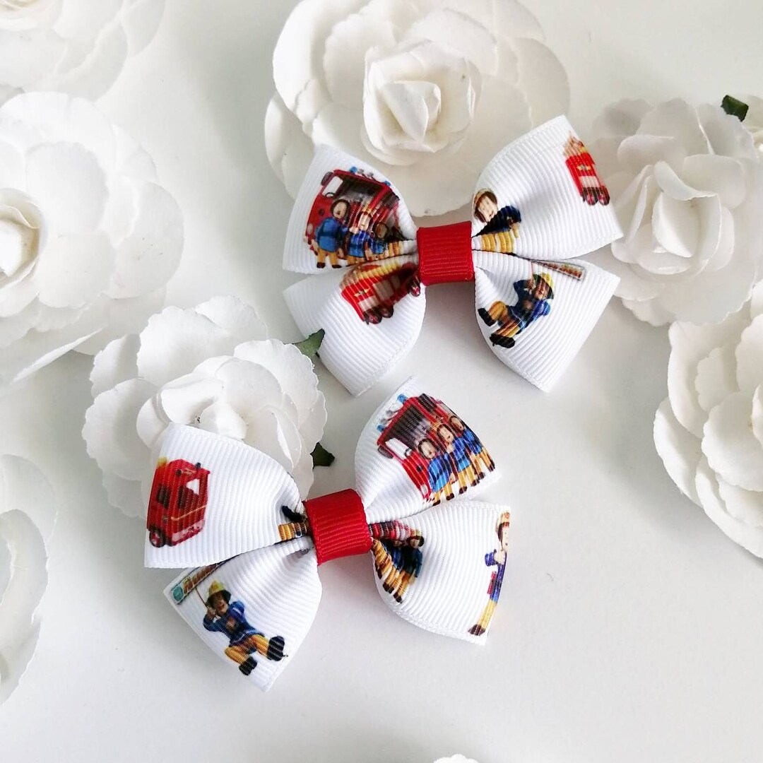 Fireman Sam Inspired Bow, Fireman Sam Party, Party Favours for Girls ...