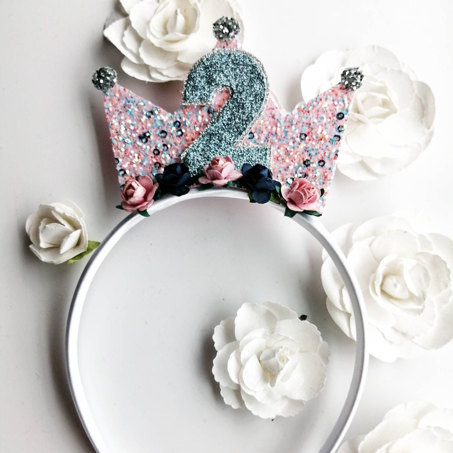 Girls Birthday Crown Headband Girls Hair Accessories Glitter | Etsy