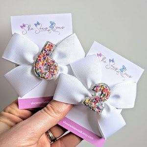 Small White Birthday Bows, Multi Coloured, Silver, Gold - Etsy