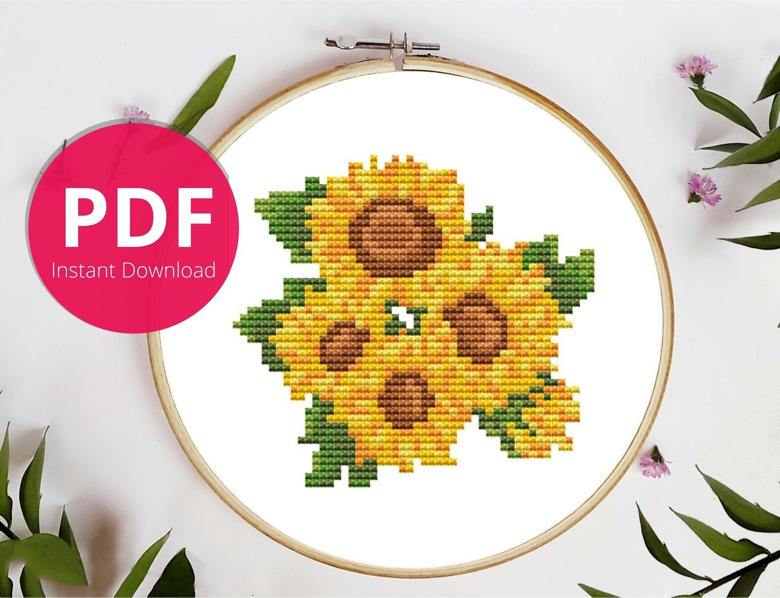 Sunflower Cross Stitch Pattern Flower Cross Stitch Pattern | Etsy