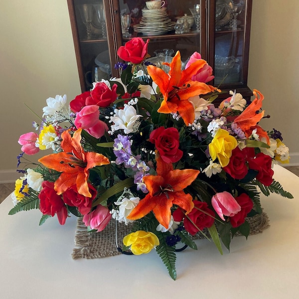 Headstone Saddle Arrangement - Etsy