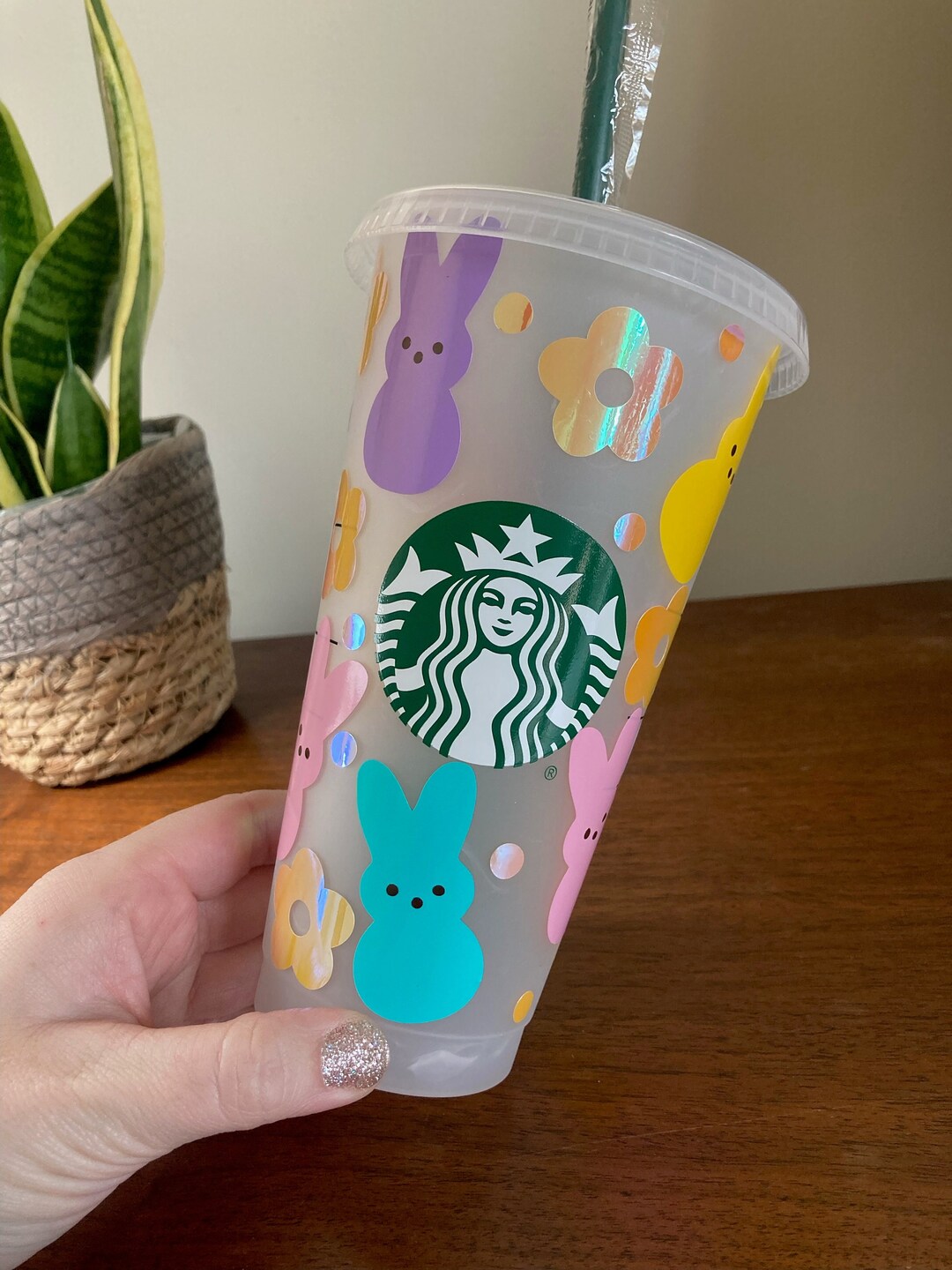 Easter Peeps Starbucks Cold Cup, Easter Coffee Cup, Peeps Candy Cup ...