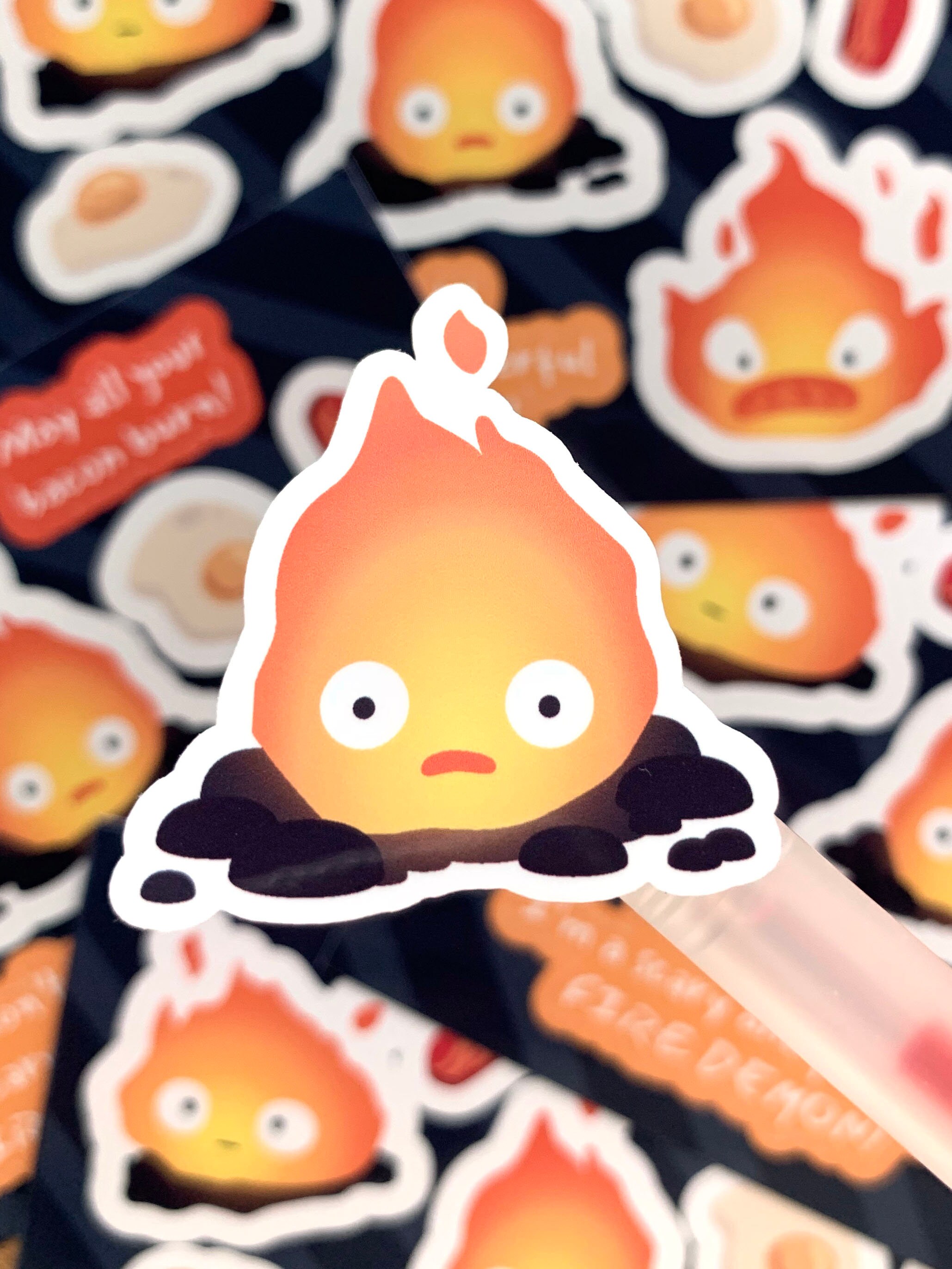 Bumper Stickers Paper & Party Supplies Camping with Calcifer Fire ...