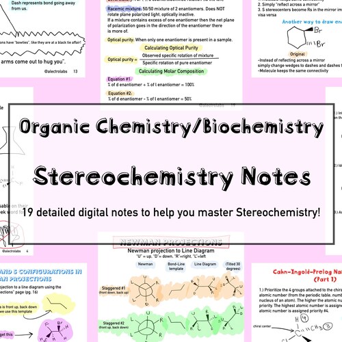 Organic Chemistry/biochem Stereochemistry Digital Notes for - Etsy