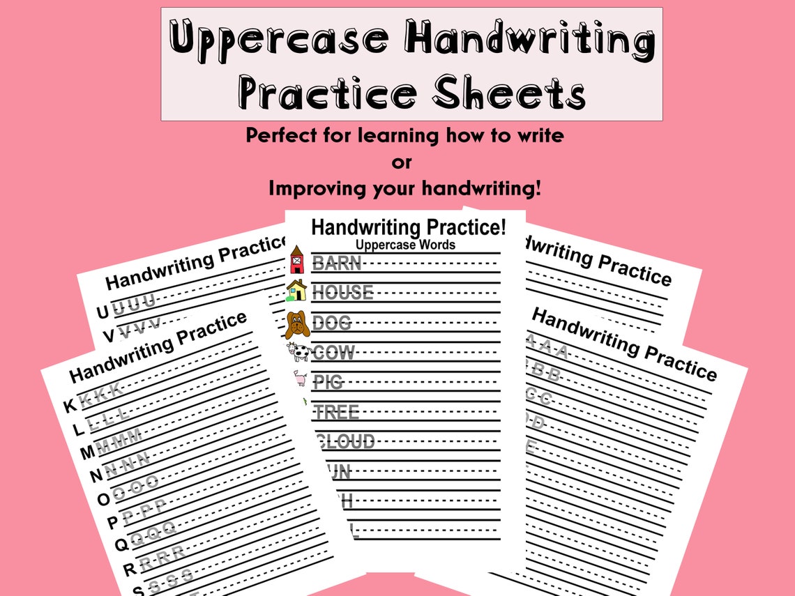 Uppercase Handwriting Printable Practice Sheets for Kindergarten ...