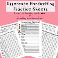 Uppercase Handwriting Printable Practice Sheets for Kindergarten ...