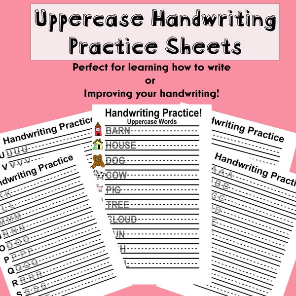 Uppercase Handwriting Printable Practice Sheets for Kindergarten ...