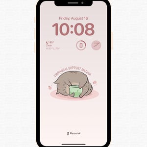 Phone Wallpaper Bundle Emotional Support Matcha Cat Digital Download ...
