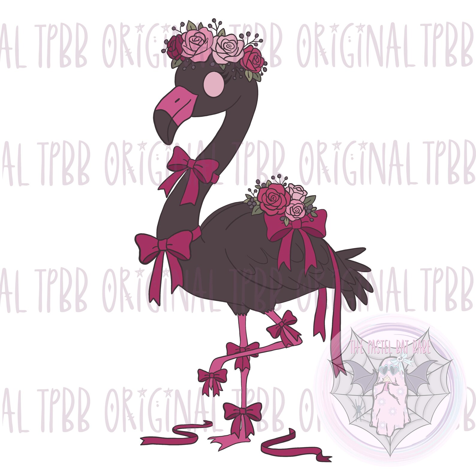 Goth Flamingo With Bows PNG JPEG, Hextober Design (digital Download) - Etsy