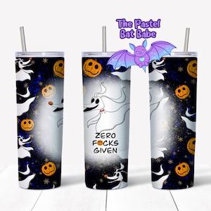 Zero F*cks Given 20 Oz Skinny Tumbler Wrap NBC Ghost Dog Burton Jack - Etsy