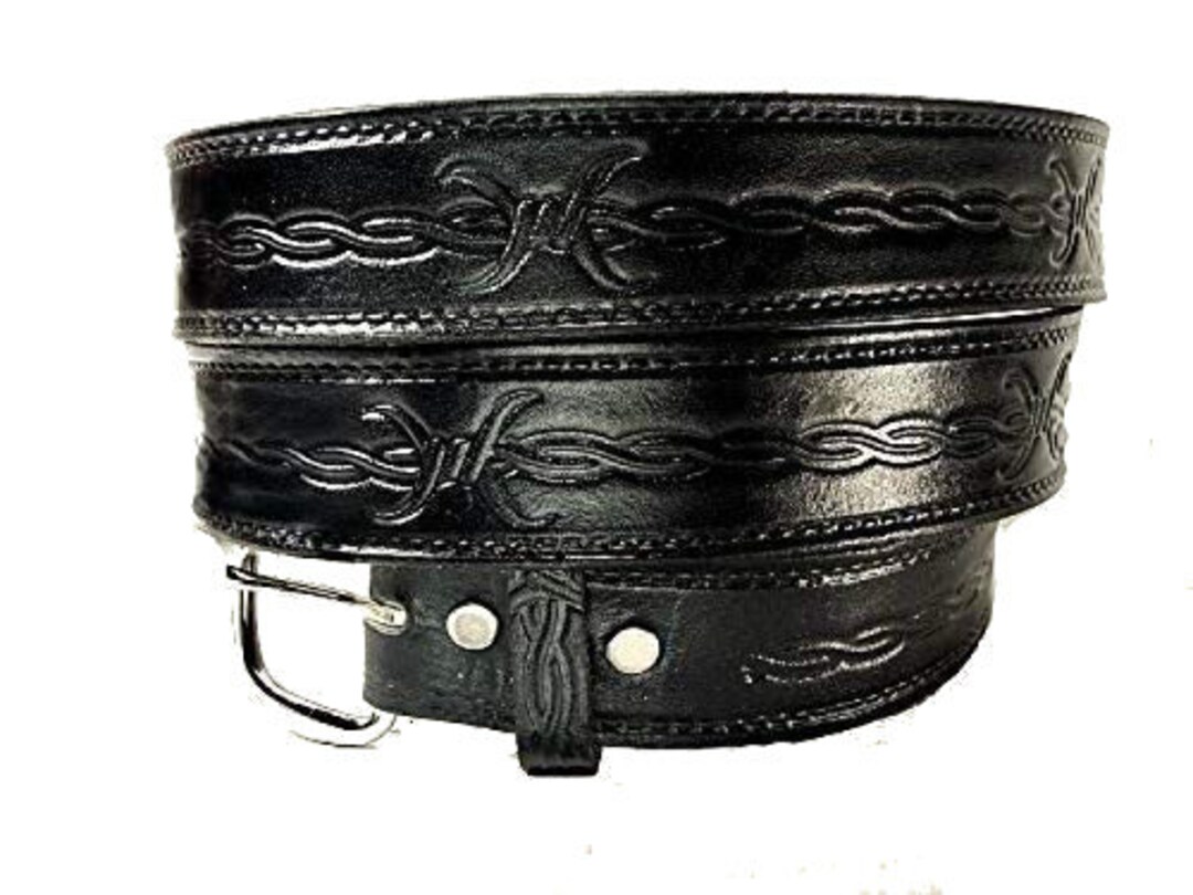 BARBED WIRE Work Wear Leather Handmade Belt 1 1/2" Wide With Buckle - Etsy
