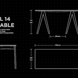 SAMM LW Trestle Table - Home Working Office Desk Workbench. Minimalist ...