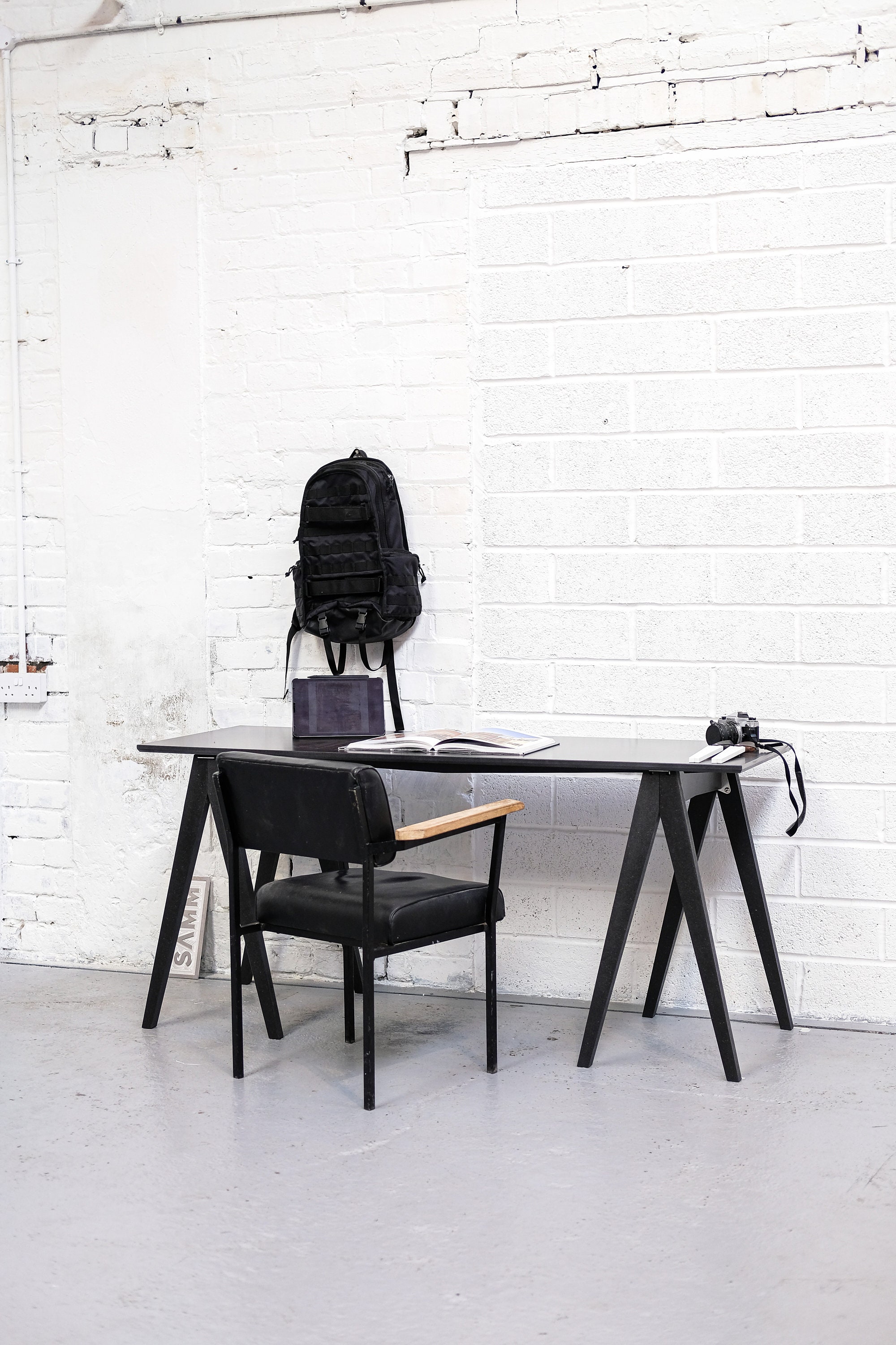 SAMM LW Trestle Table Black - Home Working Office Desk. Workbench ...