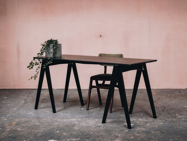 SAMM LW Trestle Table Black - Home Working Office Desk. Workbench ...