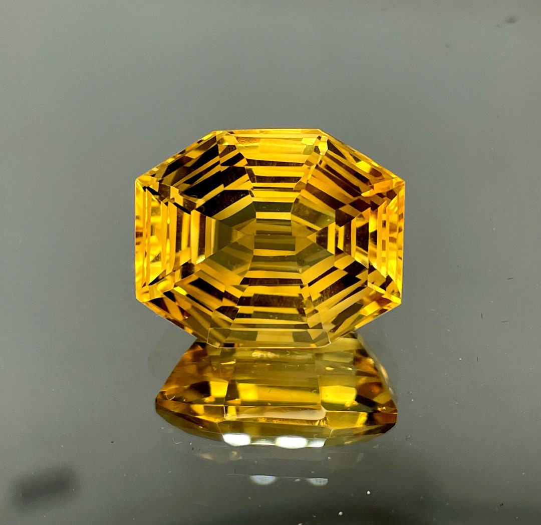 25.30cts Stunning Natural Orange Citrine Octagon Shape Pricision Cut ...