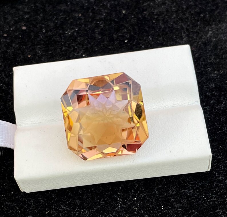 27 Ct Faceted Bio Ametrine Gemstone, Asher Cut (18X18X12 Mm) - Etsy