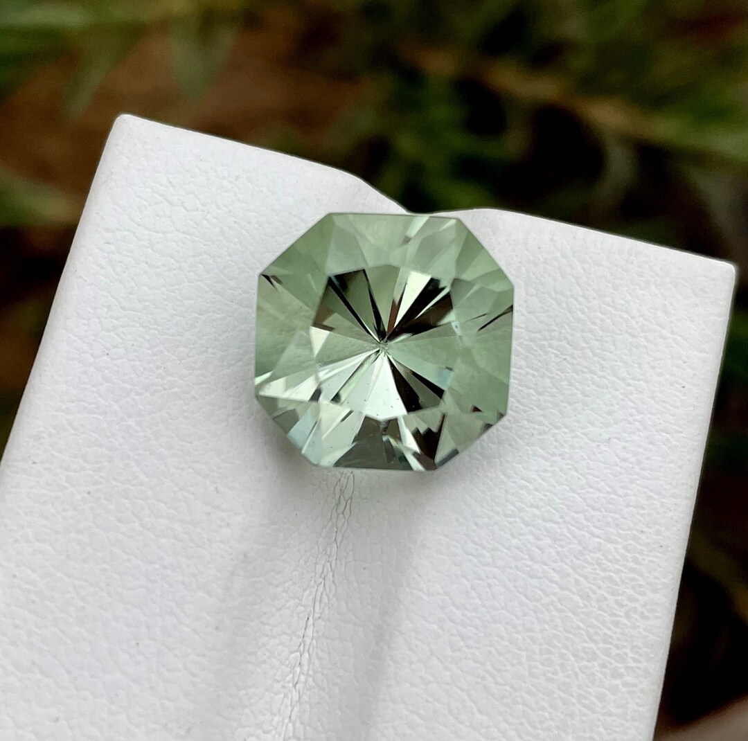 7.50cts Stunning Natural Green Amethyst (prasiolite) Asher Shape ...