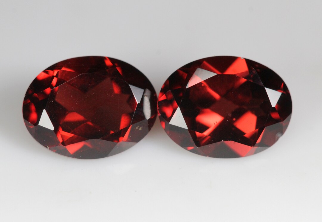 AAA Natural Garnet Gemstone - Brilliant Cut - 9X7 mm 8X6 mm Oval High ...