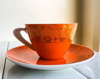 Orange Tea Cup | Etsy