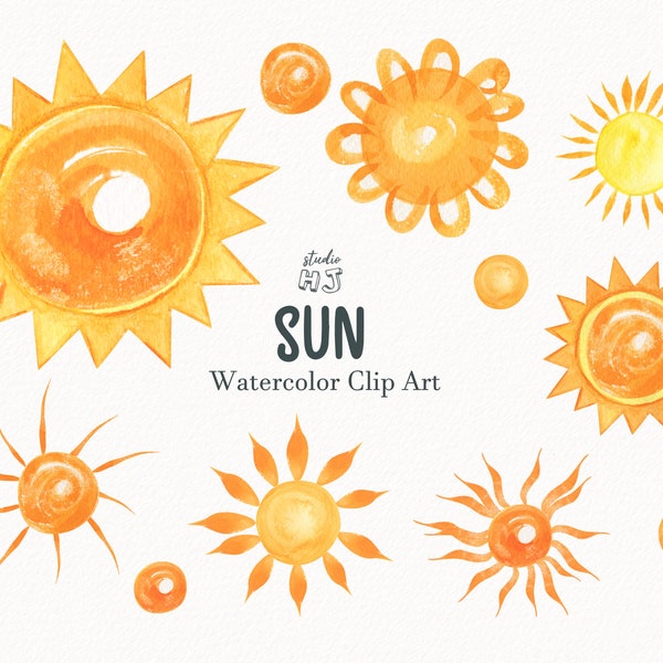 Watercolor Sun Png - Etsy