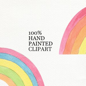 Watercolor Rainbow Clipart. Hand Painted Colorful Rainbow. Bright ...