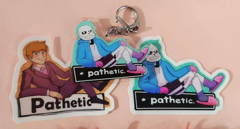 Sans Undertale Reigen Arataka Pathethic Men Double Sided Keychain and ...