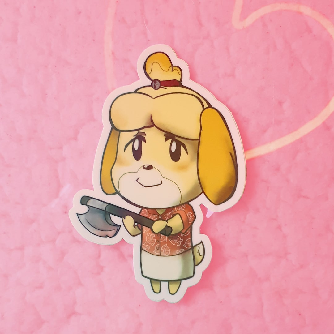 Isabelle With Axe Animal Crossing Sticker - Etsy