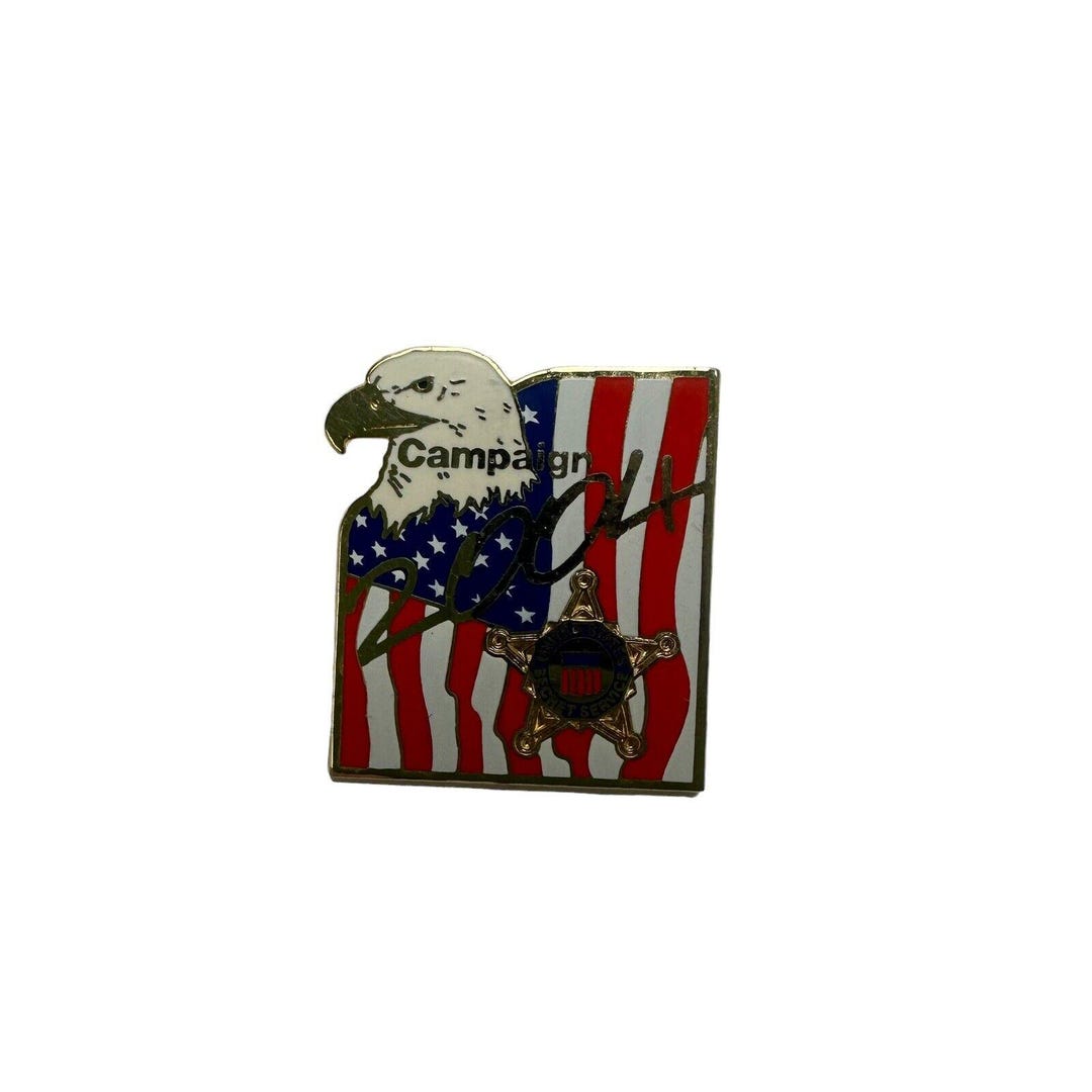 Vintage 2004 SECRET SERVICE Pin Election Campaign American Flag Eagle ...