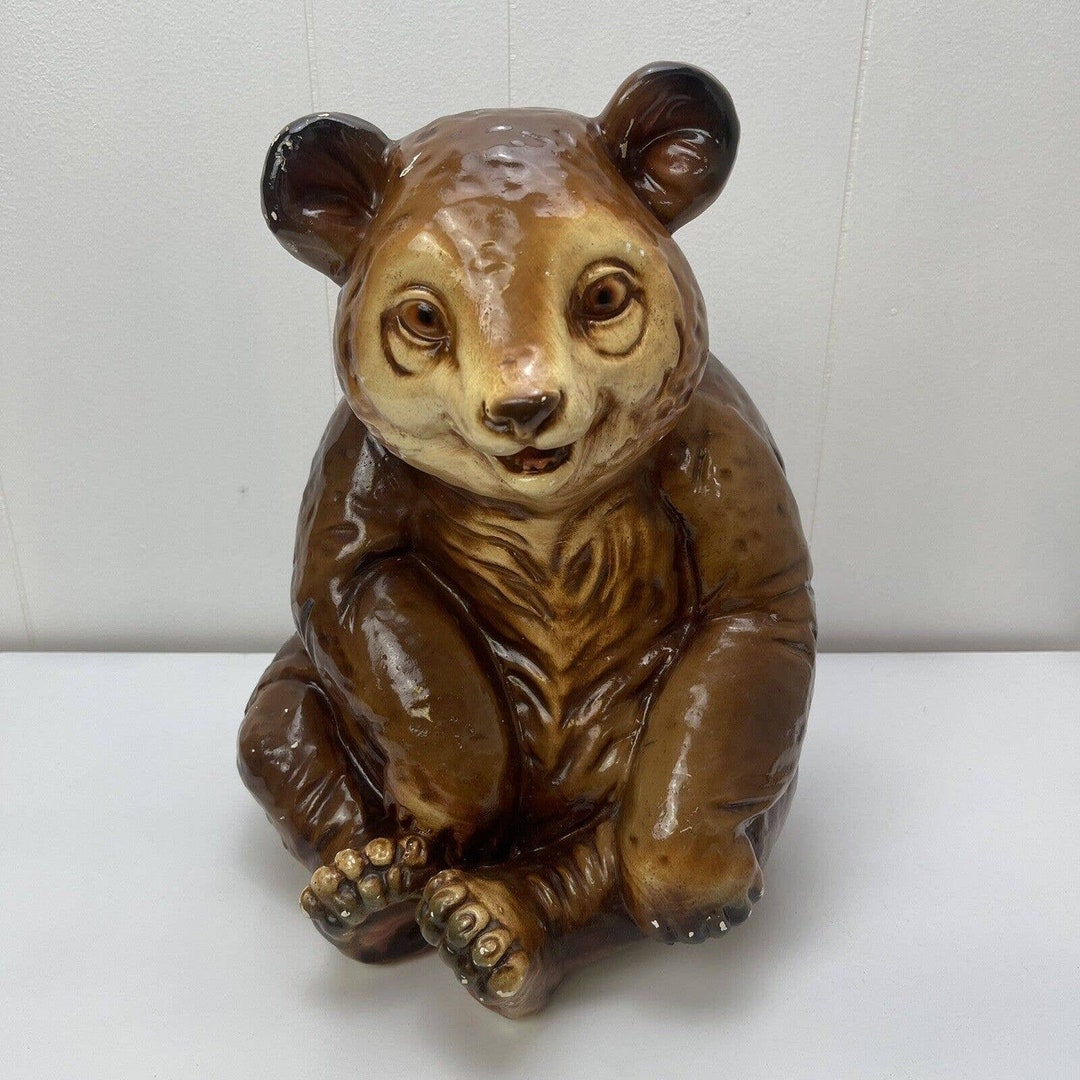 Vintage Ceramic Bear Bank Brown 13 Tall Coin Bank Cabin Decor - Etsy