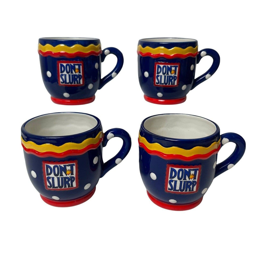 Mary Engelbreit Ink Don't Slurp Coffee Mug Cup Blue Red - Etsy