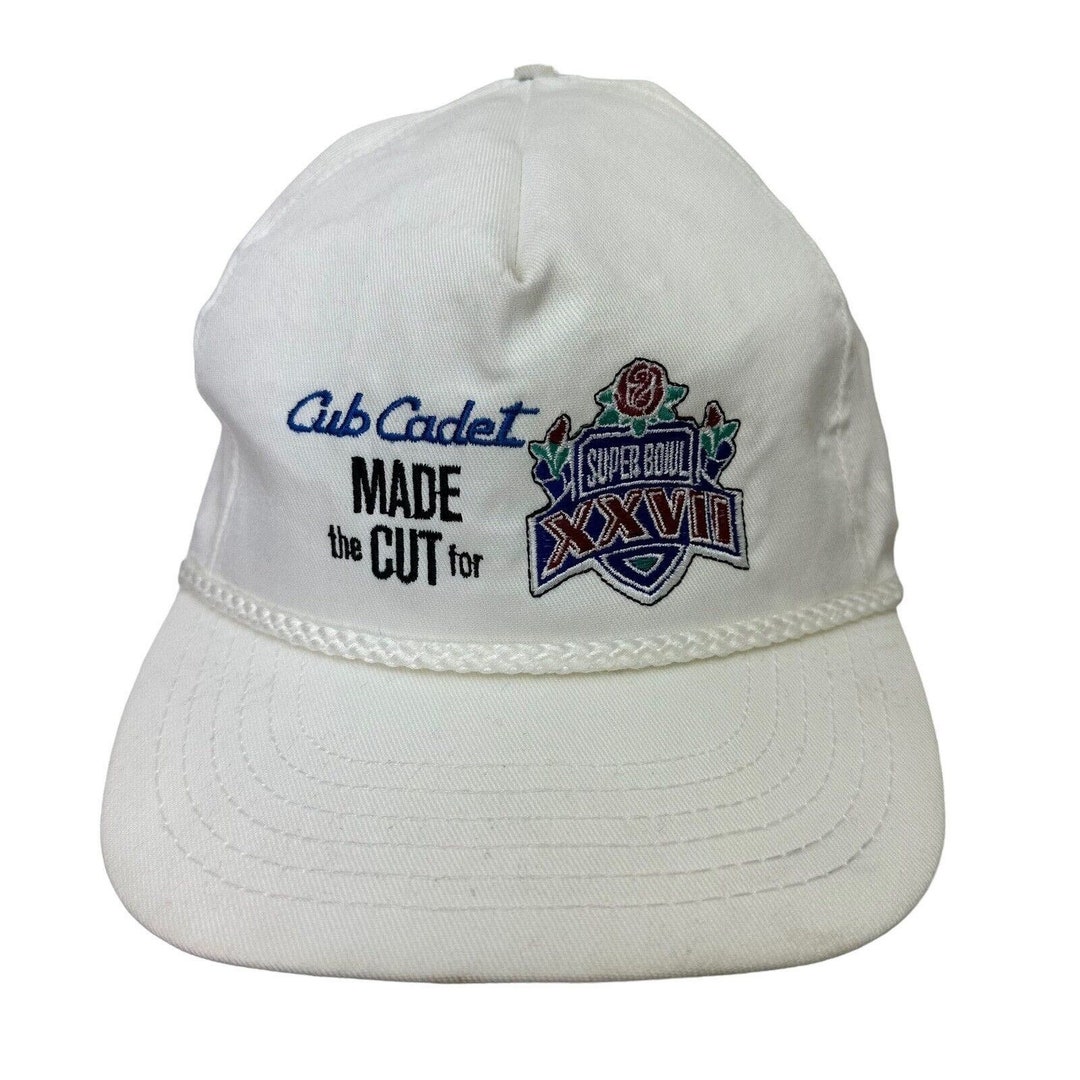 Vintage Super Bowl XXVII Hat Cap White Cub Cadet Strapback Adjustable ...