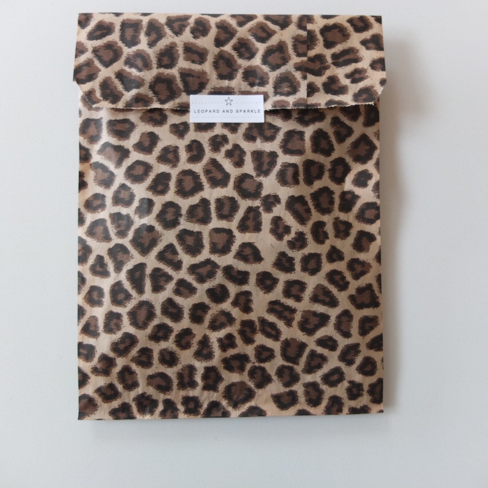 Large Sparkly Star Keyring / Bag Charm. Animal Print Ribbon. - Etsy