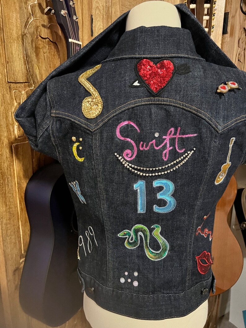 Taylor Swift Jean Jacket Custom Hand Painted by Artist - Etsy