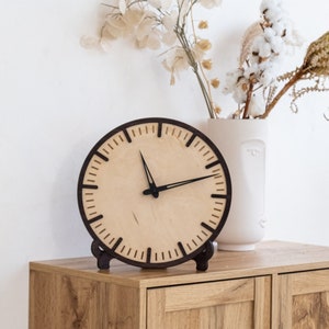 Simple Wall Clock, Minimalist Wall Clock, Wooden Wall Clock, Round Wall ...