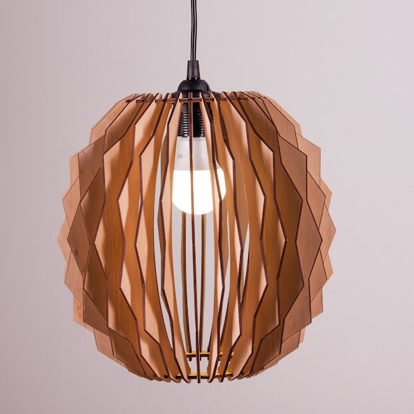 Wood Modern Pendant Light - Etsy