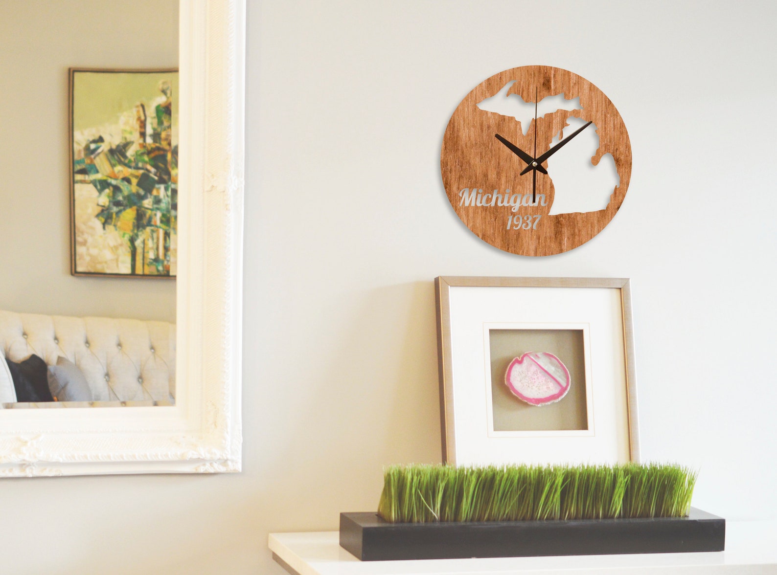 Michigan Wall Clockmichigan State Wall Decortravel Wall | Etsy