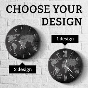 World Map Clock, Black Map Clock, Nautical Clock, Globe Wall Clock ...