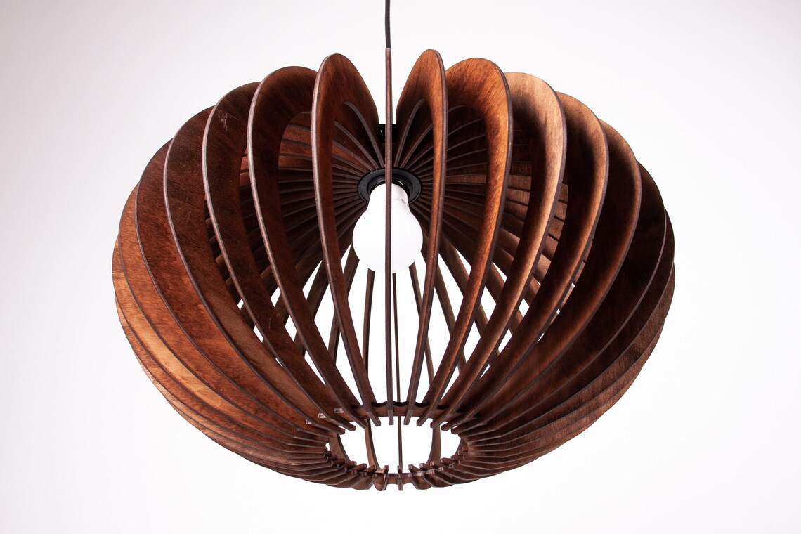 Wooden Lamp Shade,hanging Lamp Shade,wood Lamp Shade,wood Pendant Light ...