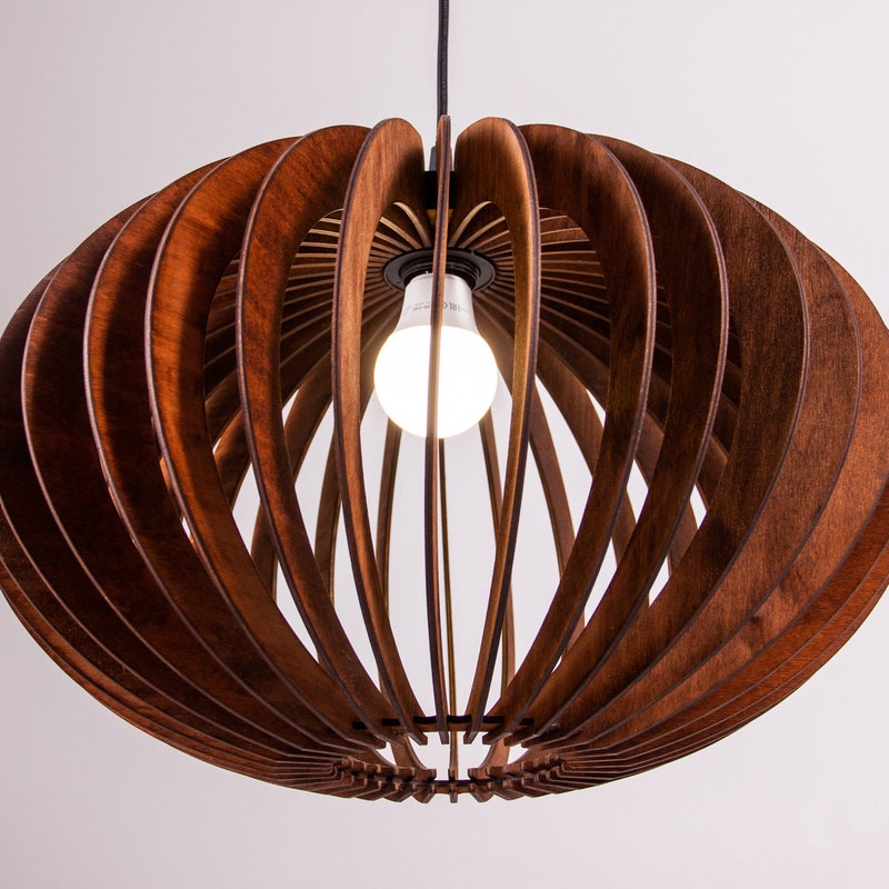 Round Wood Ceiling Light - Etsy