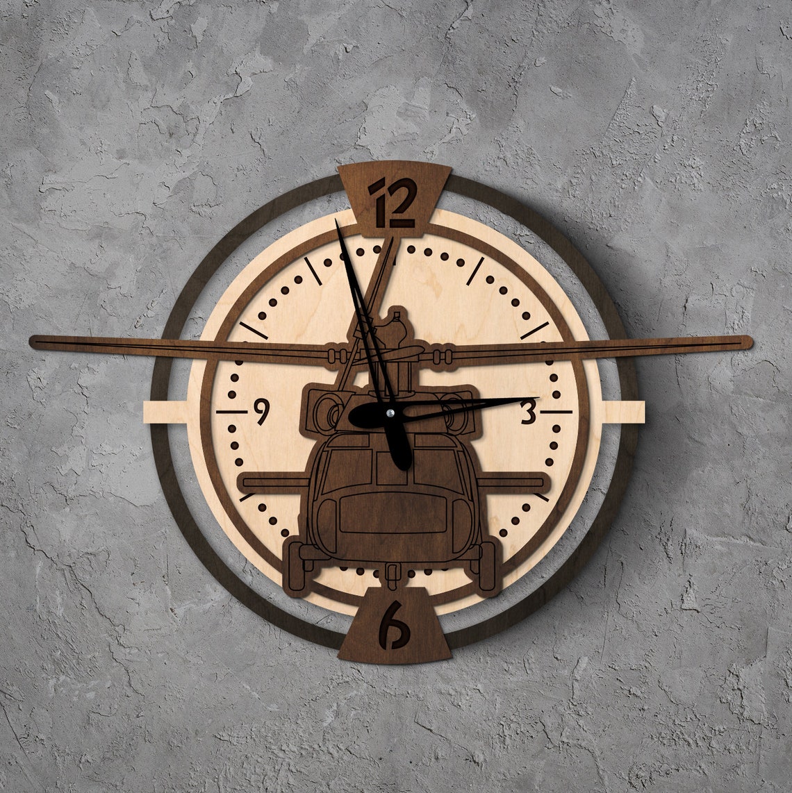 Helicopter Wall Clock, Aviation Clock, Pilot Retirement Gift, Pilot ...