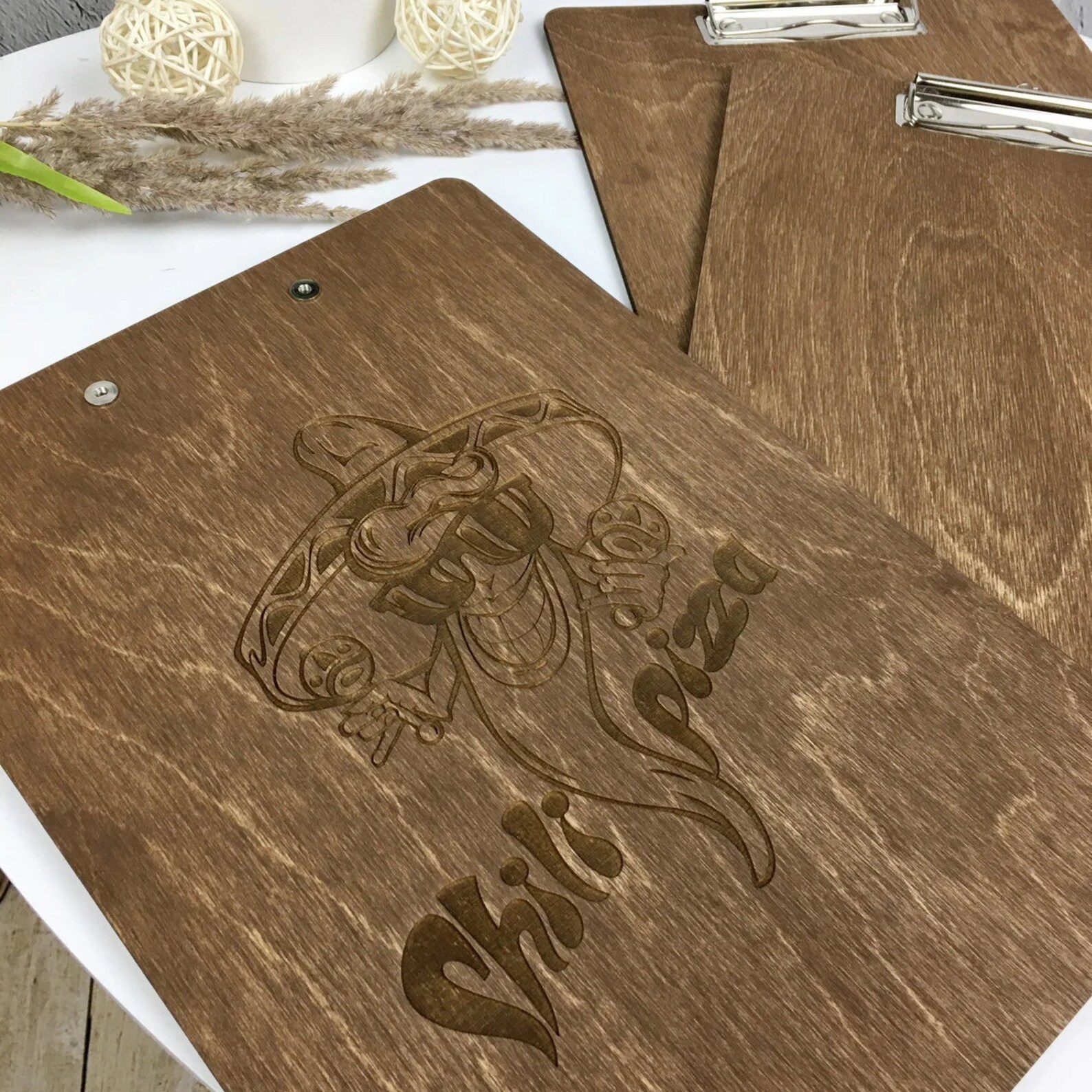 Wood Menu Boardwooden Clipboardrestaurant Menu Holderwooden - Etsy