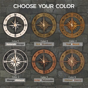 Compass Rose Clock, Wind Rose Clock, Ocean Clock, Wall Clock Unique ...