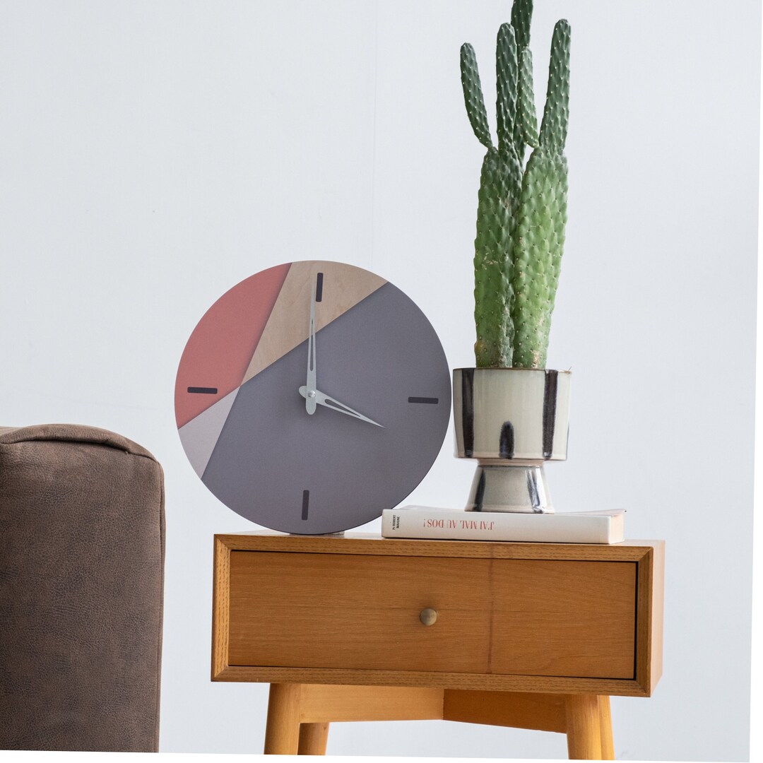 Scandinavian Wall Clock, Geometric Wall Clock, Minimalist Wall Clock ...