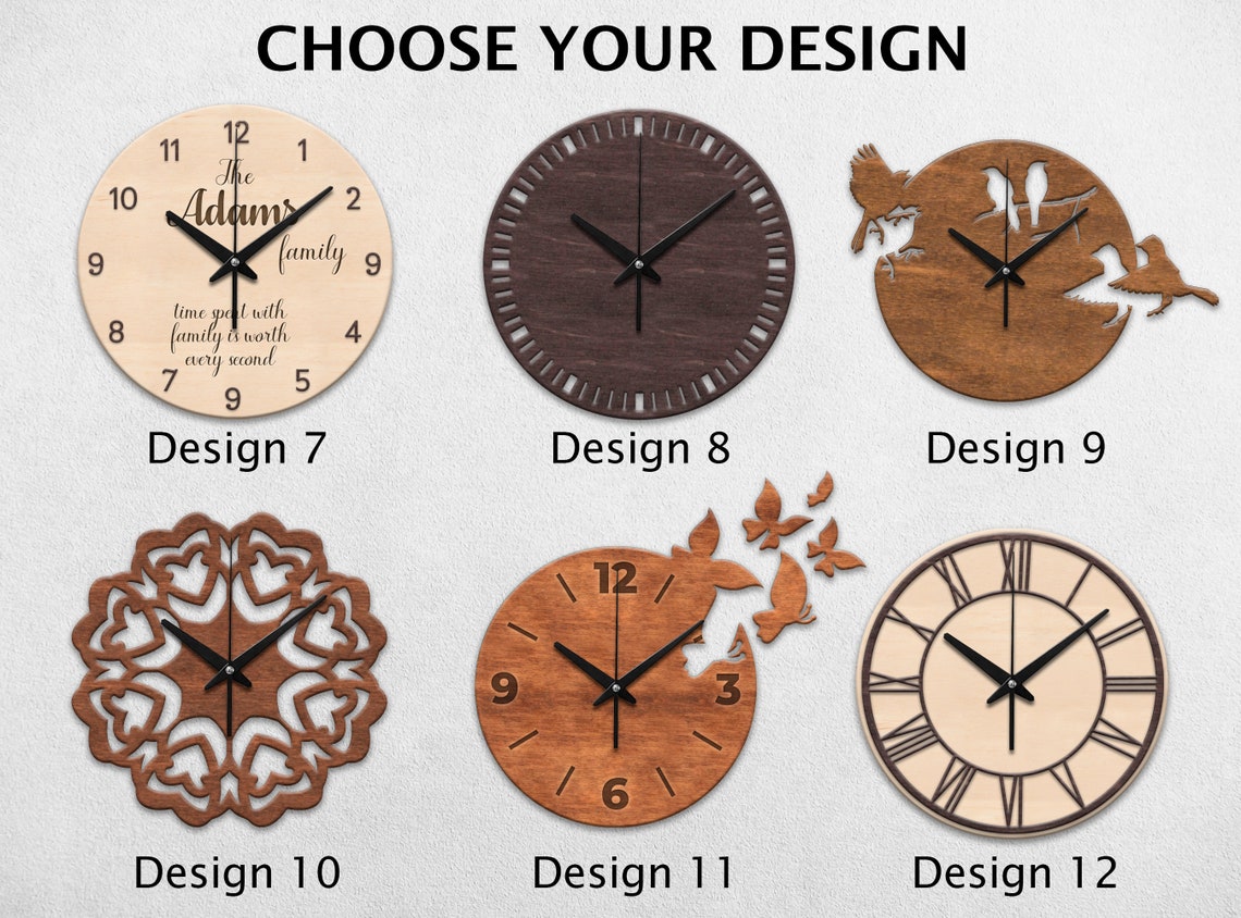 Modern Wood Wall Clockwall Clock Uniquewall Clock - Etsy