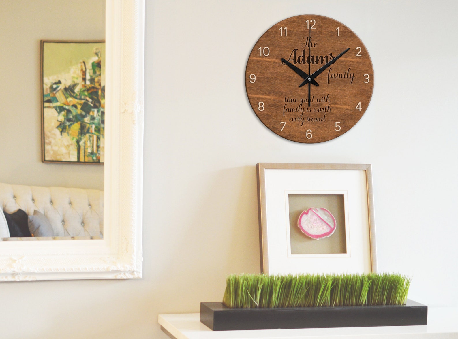 Family Name Clock,personalized Wood Wall Clock,wall Clock Unique ...