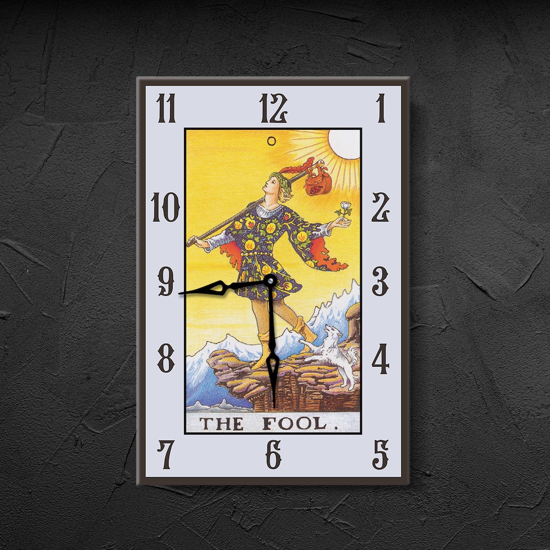 Tarot Card Clock, the Fool Tarot Card Clock, Spiritual Clock, Magic ...