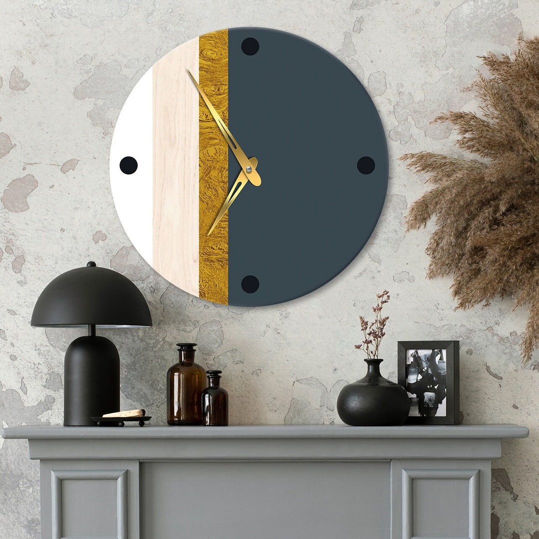 Scandinavian Wall Clock, Minimalist Wall Clock, Geometric Wall Clock ...