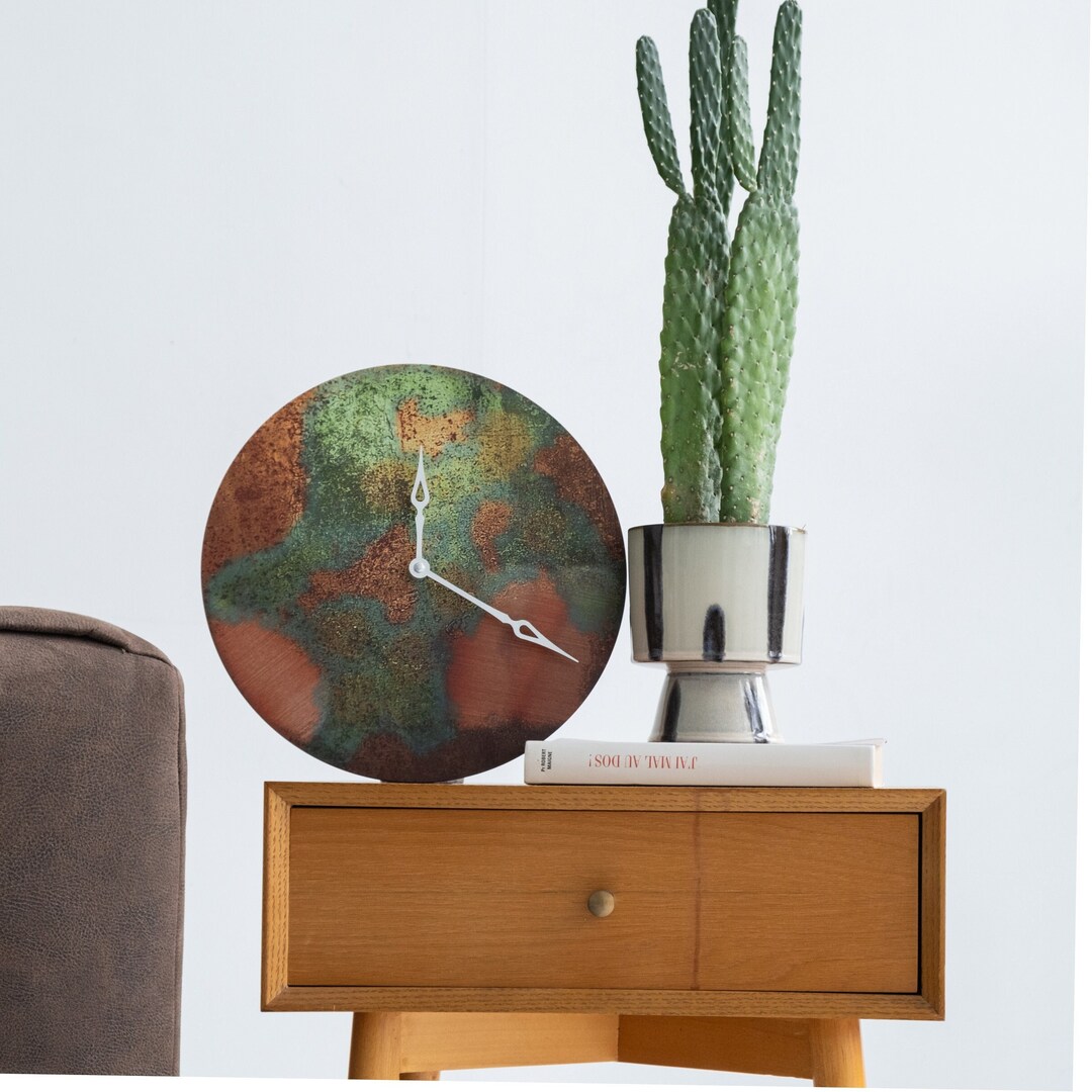 Rusted Wall Clock, Patina Wall Clock, Copper Wall Clock, Retro Wall ...