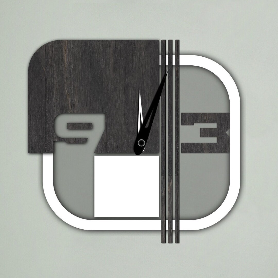 Modern Wall Clock Square, Wooden Square Wall Clock, Unique Wall Clock ...