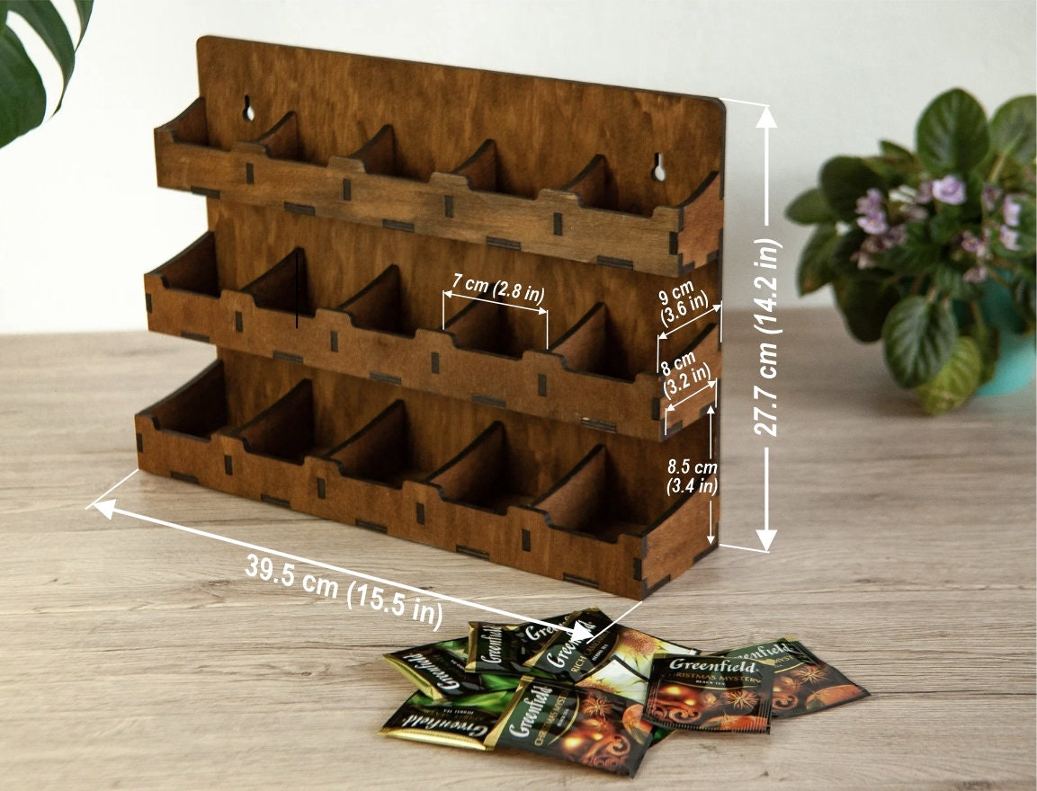 Tea Organizer Shelf Tea Organizer Chest Tea Storage With - Etsy